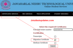 JNTUH Migration Certificate Online Application - Apply Procedure