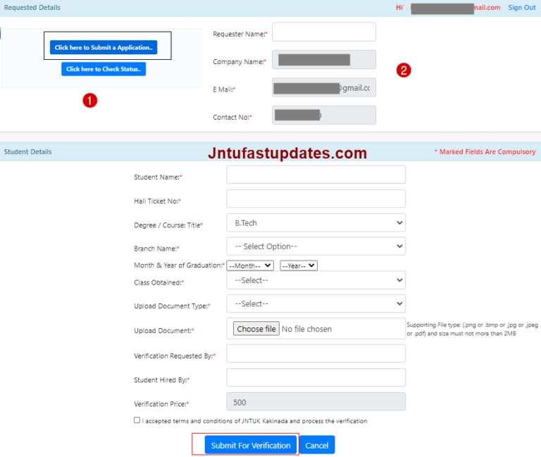 JNTUK Certificate Verification/Genuinity Certificate Apply Online ...