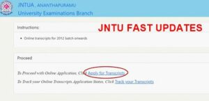 JNTUA Online Transcripts Application (Marks Memo) | How to Apply For ...